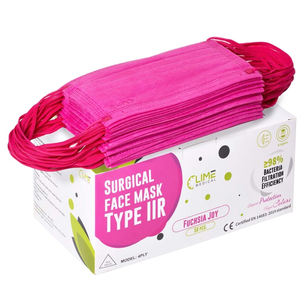 Masti Chirurgicale 4 straturi Tip IIR Full Color Fuchsia Joy - LIME