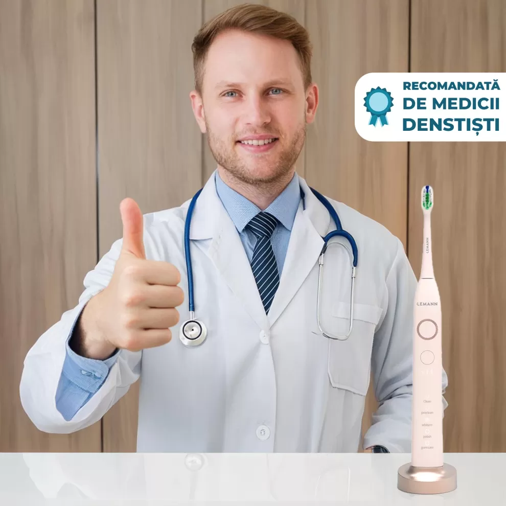 Periuță de dinți electrică Lemann UltraSonic Pro48 - Pink Powder